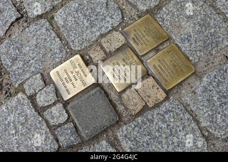 Stumbling stones in Strausberg, Germany Stock Photo - Alamy