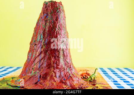 Volcanic clay model school projects. Children's school work. Volcano ...