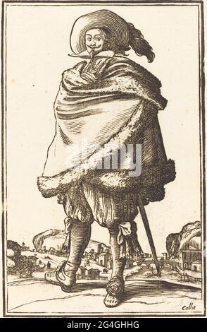 Noble Man with Mantle Trimmed in Fur, Holding his Hands Behind his Back ...