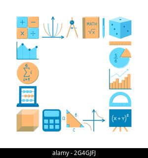 Mathematics banner with place for text. Science background with math ...