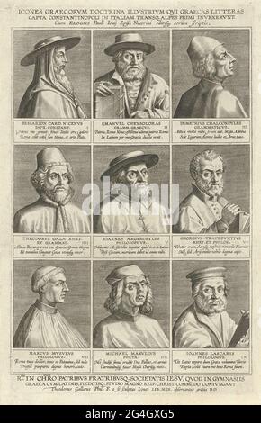 Portrait bust to the right of Theodorus Gaza, Greek scholar, with ...