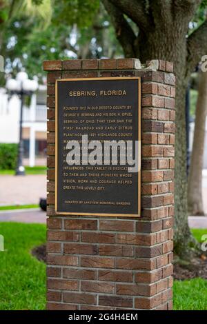 Information sign Sebring Florida history Stock Photo - Alamy