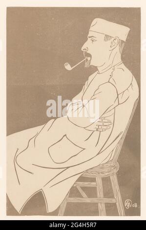 The sculptor Joseph Mendes da Costa in his studio, Nieuwe Prinsengracht ...