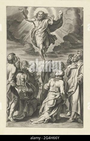 . Christ is being held to heaven. Around him are students and Maria ...