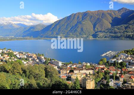 Locarno, located at the southern foot of the Swiss Alps. Switzerland ...