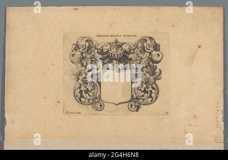 Cartouche for coat of arms. PRENT Nr. 6 in a bundle of eight numbered ...