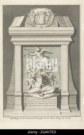 Design for the tomb of Hugo de Groot, died 1645, Jan Caspar Philips ...