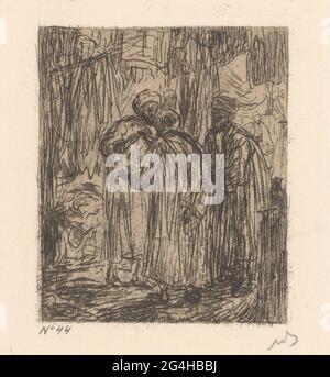 Ottoman merchants. Three men in oriental clothing in conversation Stock ...