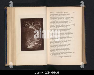 Photo production of a print, representing Ithuriel and Zephon in fight ...