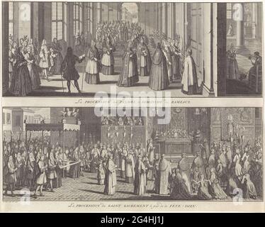 . Sheet with two representations of the Roman Catholic Sacrament of the ...