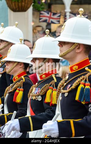 Royal Marines marching at Armed Forces Day, Salisbury, UK, 2019 Stock ...