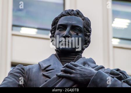 A bullet hole is visible in a statue of Cuban national hero Jose Marti ...