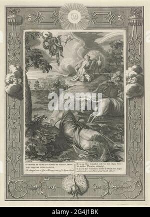 Juno puts the eyes of Argus in the tail of her peacock, Anonymous ...