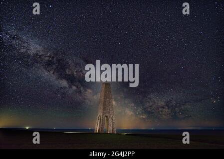 Milky Way over The Daymark, Devon, England, Europe Stock Photo - Alamy