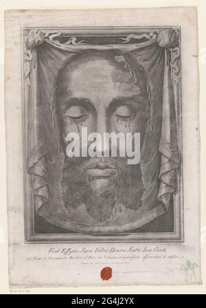 Holy Veronica with sweat cloth (Sudarium) with face of Christ; Speculum sine macula; Small ...