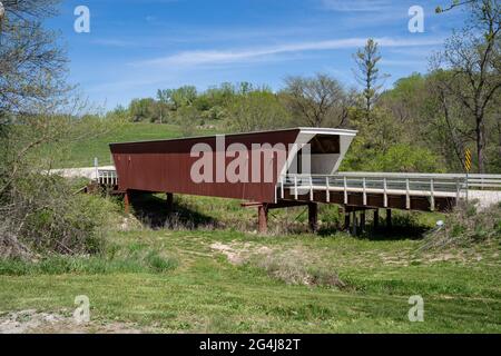 Winterset, Iowa - May 4, 2021: The beautiful Cedar Covered Bridge, part ...