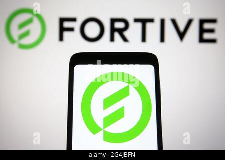 In this photo illustration Fortive Corporation logo seen displayed on a ...