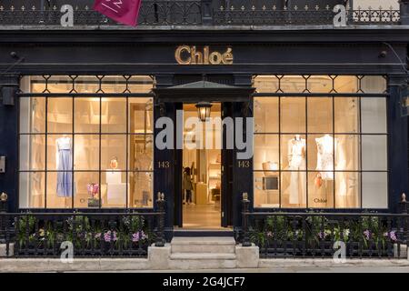Chloé logo is seen at one of their stores on New Bond Street in London ...