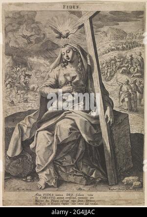 Faith; Fides; Six Christian virtues. The female personification of ...