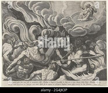 Vision of the rich man in hell, Jan Luyken, 1681 Stock Photo - Alamy
