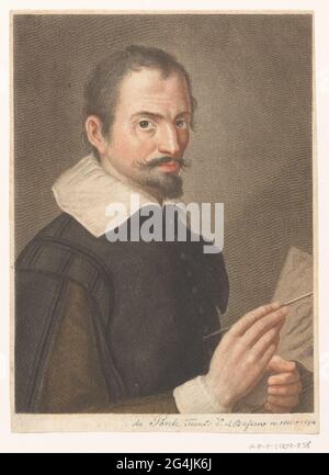 Portrait of artist Francesco Bassano II, 1752 - 1762 print paper ...