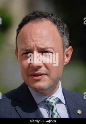 Andorra's Head of Government Xavier Espot Zamora delivers a statement ...