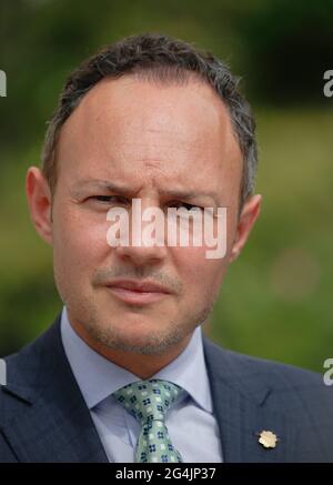 Andorra's Head of Government, Xavier Espot, speaks during a Europa ...