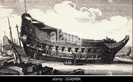 transport / transportation, navigation, warship, Dutch full-rigged ...