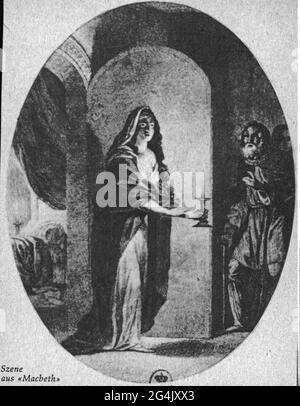 Lady Macbeth Walking in her Sleep. Artist: Füssli (Fuseli), Johann ...