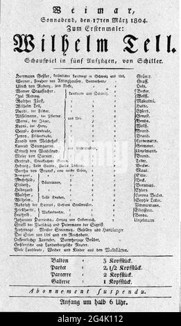 theatre / theater, play, "Wilhelm Tell", by Friedrich Schiller (1759 ...