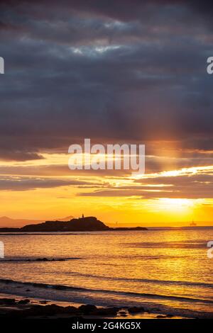 A beautiful sunset over Fidra island, North Berwick, Scotland Stock ...