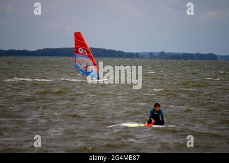 Impressionen: Windsurfer, Achterwasser, Usedom (nur fuer redaktionelle ...