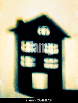 House Wall With Shadow Stock Photo - Alamy