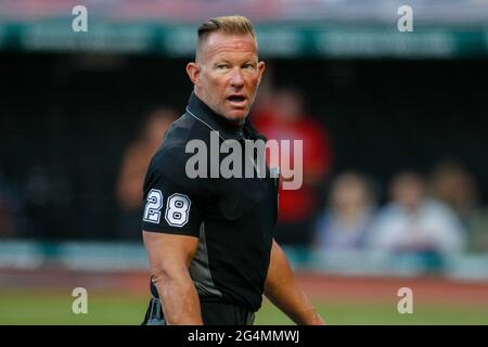 MLB home plate umpire Jim Wolf during an MLB regular season game ...