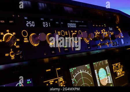 The Flight Control Unit of an commercial aircraft, with various knows ...