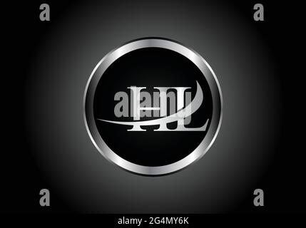 Creative black letter HL h l logo with leading lines and road concept ...