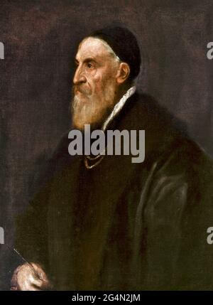 Titian Self-portrait by Venetian artist Titian (c.1490-1576) painted c ...