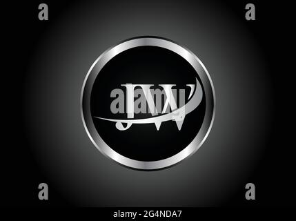 JW letter logo design on black background. JW creative initials letter ...