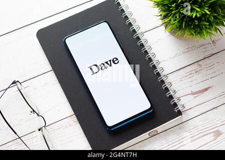 Dave tv logo on phone screen stock image Stock Photo - Alamy