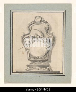 Design drawing pendulum with snake, scythe and wings, Guillaume Thomas ...