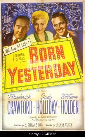 1950 Born Yesterday movie poster, with Judy Holliday, Broderick ...