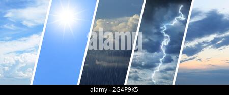 Collage of different weather conditions Stock Photo - Alamy