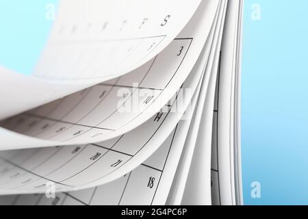 Flip calendar on color background, closeup Stock Photo - Alamy