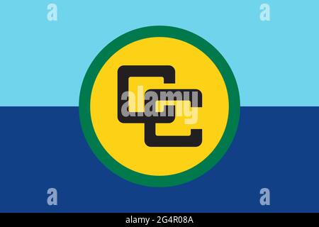 Caribbean Community flag in real proportions and colors, vector image ...