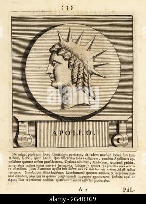 Apollo, Greek God of poetry, music, arts and medicine. Drawing of ...