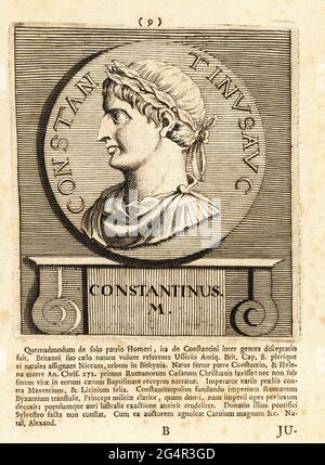 Emperor Constantine portrait from Greek money Stock Photo - Alamy