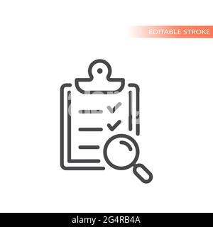 Clipboard with magnifier loupe icon, business concept. Analysis ...
