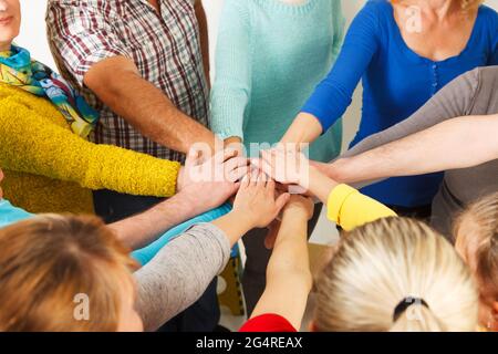 Closeup of human hands showing unity Stock Photo - Alamy