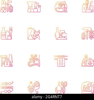 Hobbies icons, line symbols, web signs, vector set, isolated ...