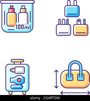 Portable travel essentials linear icons set Stock Vector Image & Art ...